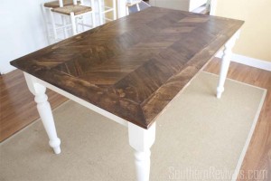 From Tile Top to Herringbone Table Makeover | Pt. 2 - Southern Revivals