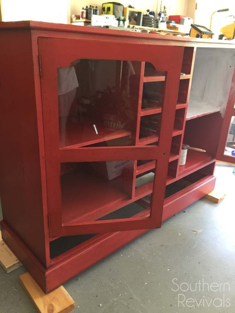 Big Red | A Media Cabinet Makeover - Southern Revivals