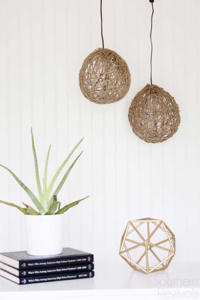 DIY Twine Pendant Light with Faultless Starch