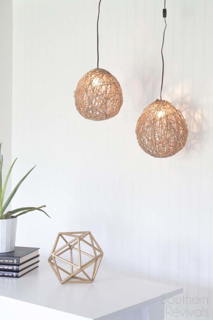 DIY Twine Pendant Light with Faultless Starch