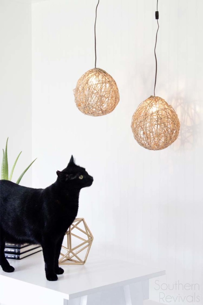 DIY Twine Pendant Light with Faultless Starch