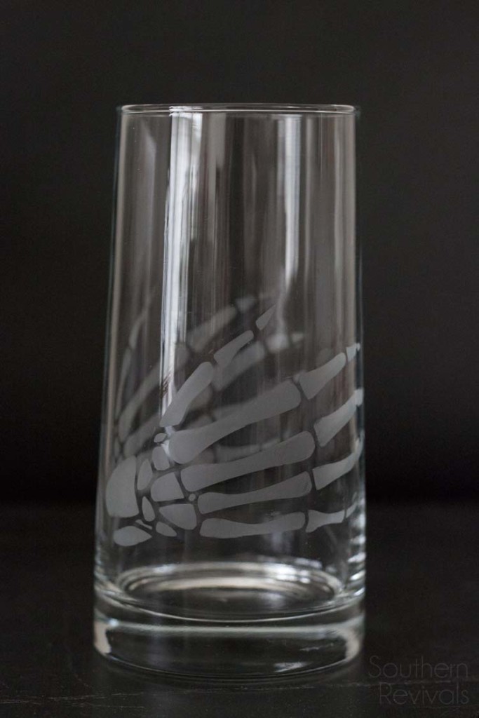 DIY Skeleton Hands Etched Glasses - Southern Revivals